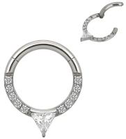 China G23 / F136 Titanium Hinged Segment Hoop Ring Piercing Body High Polished Earring Nose Rings Jewelry Wholesale Sm1551 for sale