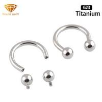 China ASTM F136 G23 Titanium Internal Thread Horseshoe C Shape Ring Piercing Women Body Jewelry Tp1902I for sale