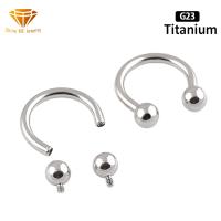 China ASTM F136 G23 Titanium Internal Thread Horseshoe C Shape Ring Piercing Women Body Jewelry Tp1902I for sale