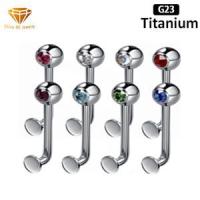 China Wholesale ASTM F136 G23 Titanium Body Jewelry Piercing Single Gemstone Titanium Piercing Tp1930 for sale