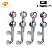 China Wholesale ASTM F136 G23 Titanium Body Jewelry Piercing Single Gemstone Titanium Piercing Tp1930 for sale