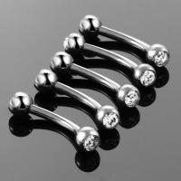 China G23 Medical Titanium F136 Titanium Jewelry Eyebrow Nail Cross-Border Hot Sale Basic External Thread 2 Zircon Eyebrow Nail Tp1997 for sale