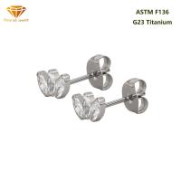 China Fashion Jewelry ASTM F136 / G23 Titanium CNC Set 3 Marquise CZ Earring Stud Tper1539 for sale