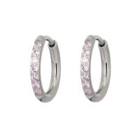 China Body Jewelry G23 ASTM F136 Titanium Piercing Jewelry Pink CZ Paved Side Earring Tper98p for sale