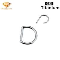 China G23 Titanium European and American D-Shaped Hinged Ring Septum Ring ASTM F136 Titanium Piercing Tattoo Jewelry Sm0479 for sale