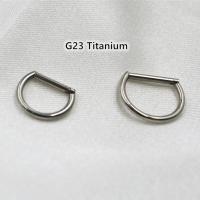 China G23 Titanium European and American D-Shaped Hinged Ring Septum Ring ASTM F136 Titanium Piercing Tattoo Jewelry Sm0479 for sale