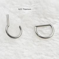 China G23 Titanium European and American D-Shaped Hinged Ring Septum Ring ASTM F136 Titanium Piercing Tattoo Jewelry Sm0479 for sale