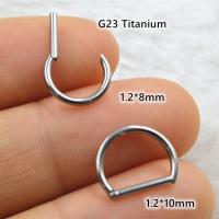 China G23 Titanium European and American D-Shaped Hinged Ring Septum Ring ASTM F136 Titanium Piercing Tattoo Jewelry Sm0479 for sale