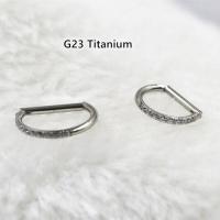 China G23 Titanium European and American D-Shaped Hinged Ring Septum Ring ASTM F136 Titanium Piercing Tattoo Jewelry Sm0479 for sale