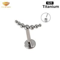 China ASTM F-136 7 Balls Link 16g Threadless / Internally Thread Lip Ring Body Piercing Wholesale Jewelry Labret Sm0030 for sale