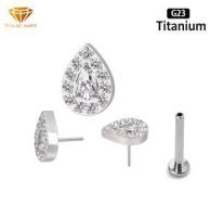 China Piercing Jewelry Titanium Push Pin Labrets Top Threadless Combine Earring Heart Top Sm0219 for sale