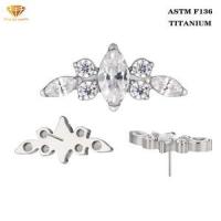 China ASTM F136 Titanium Piercing Jewelry Titanium Push Pin Labrets Top Threadless Earring Top Sm1329 for sale