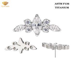 China ASTM F136 Titanium Piercing Jewelry Titanium Push Pin Labrets Top Threadless Earring Top Sm1329 for sale