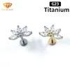 China Fine Jewelry Titanium 5 Prong Set Marquise CZ Internally Threaded Top Labret Helix Tragus Lip Stud Body Piercing Jewelry Earring Sm286s for sale