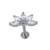 China Fine Jewelry Titanium 5 Prong Set Marquise CZ Internally Threaded Top Labret Helix Tragus Lip Stud Body Piercing Jewelry Earring Sm286s for sale