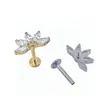 China Fine Jewelry Titanium 5 Prong Set Marquise CZ Internally Threaded Top Labret Helix Tragus Lip Stud Body Piercing Jewelry Earring Sm286s for sale