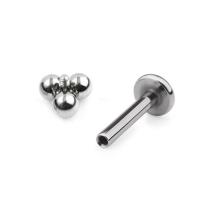 China ASTM F136 Titanium Internally Thread Labret Body Piercing Jewelry Simple 3 Balls Top Earring Lip Ring Wholesale Piercing Sm0386 for sale