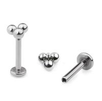 China ASTM F136 Titanium Internally Thread Labret Body Piercing Jewelry Simple 3 Balls Top Earring Lip Ring Wholesale Piercing Sm0386 for sale