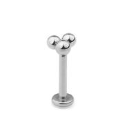 China ASTM F136 Titanium Internally Thread Labret Body Piercing Jewelry Simple 3 Balls Top Earring Lip Ring Wholesale Piercing Sm0386 for sale