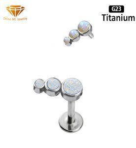 China Factory Wholesale ASTM F136 Lip Ring Opal Labret Body Piercing Titanium Jewelry Sm0161 for sale