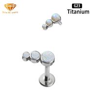 China Factory Wholesale ASTM F136 Lip Ring Opal Labret Body Piercing Titanium Jewelry Sm0161 for sale