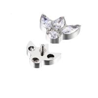China Wholesale ASTM F136 Titanium 3 Marquise CZ and Round CZ Center Top Labret Earring Women Body Piercing Jewelry Tpn055in for sale