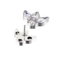 China Wholesale ASTM F136 Titanium 3 Marquise CZ and Round CZ Center Top Labret Earring Women Body Piercing Jewelry Tpn055in for sale
