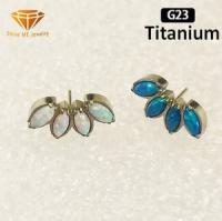China Implant Grade Titanium Threadless Push in 4 Marquise Opal Fan Top Tpn056op for sale