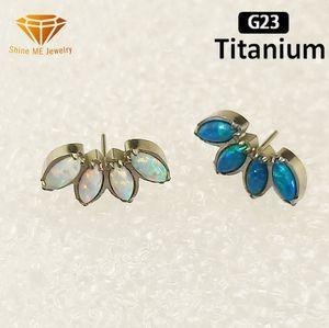 China Implant Grade Titanium Threadless Push in 4 Marquise Opal Fan Top Tpn056op for sale