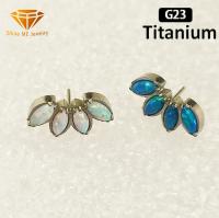 China Implant Grade Titanium Threadless Push in 4 Marquise Opal Fan Top Tpn056op for sale