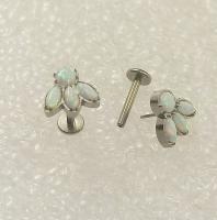 China Fashion Labret ASTM F136 Titanium 3 Marquise CZ and Round CZ Center Push in Top Earring Body Piercing Jewelry Tpn055 for sale