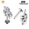 China Wholesale Piercing 4 Marquise CZ Set Curve Top 16g F136 Titanium Earring Nose Rings Labret Body Jewelry for Women Tpn056 for sale