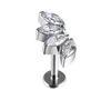 China Wholesale Piercing 4 Marquise CZ Set Curve Top 16g F136 Titanium Earring Nose Rings Labret Body Jewelry for Women Tpn056 for sale