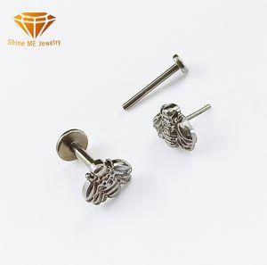 China New Style G23 Titanium Jewelry Bee Lip Nail Push in Body Piercing Nose Ring Threadless Piercing Tpn033 for sale
