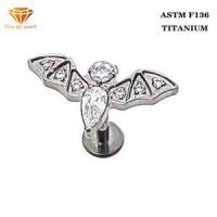 China ASTM F136 Titanium Piercings Bat Ear Studs Ear Bone Nails Internally Thread Labret G23 Titanium Piercing Jewelry Sm2411 for sale