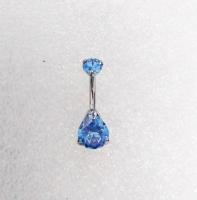 China Female Navel Rings Body Piercing ASTM F136 Titanium Belly Button Ring Aqua Zircon Piercing Jewelry for Women Tpn038b for sale
