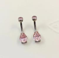China ASTM F136 Titanium CZ Top and Pear CZ Stone Back Belly Button Rings Navel Rings Body Piercing Tpn0855 for sale