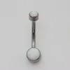 China ASTM F136 G23 Titanium Double Opals Internal Thread Navel Ring Navel Button Opal Stone Navel Nail Body Piercing Jewelry Tpn012op for sale