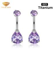 China Female Navel Rings Body Piercing ASTM F136 Titanium Belly Button Ring Nailing Catch Zircon Piercing Jewelry for Women Tpn038 for sale