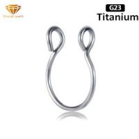 China Manufacturer Direct Sales ASTM F136 G23 Titanium Nose Clip European and American Fashion Trend Simple Double Ring No Hole U Shape Nose Ring Ncp2630 for sale