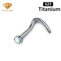 China G23 Titanium Hot Selling Opal Nose Nails Quality Nose Ornaments Nose Ring Body Jewelry Piercing Tp1927 for sale
