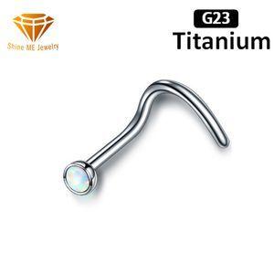 China G23 Titanium Hot Selling Opal Nose Nails Quality Nose Ornaments Nose Ring Body Jewelry Piercing Tp1927 for sale