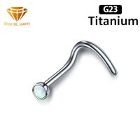 China G23 Titanium Hot Selling Opal Nose Nails Quality Nose Ornaments Nose Ring Body Jewelry Piercing Tp1927 for sale