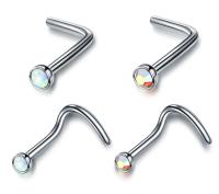 China G23 Titanium Hot Selling Opal Nose Nails Quality Nose Ornaments Nose Ring Body Jewelry Piercing Tp1927 for sale