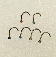 China G23 Titanium Hot Selling Opal Nose Nails Quality Nose Ornaments Nose Ring Body Jewelry Piercing Tp1927 for sale