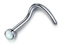 China G23 Titanium L Shape Straight Rod Aodun with CZ Curved Rod Fishhook Nose Nail F136 Titanium Piercing Jewelry Tp1926 for sale
