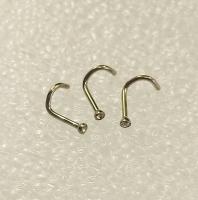 China G23 Titanium L Shape Straight Rod Aodun with CZ Curved Rod Fishhook Nose Nail F136 Titanium Piercing Jewelry Tp1926 for sale