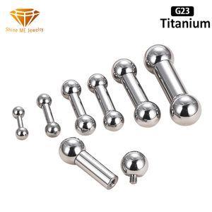 China ASTM F136 Titanium Internal Threaded G23 High Polished Big Size Threaded Barbell Piercing Body Accessories Tp1901ib for sale