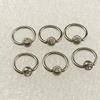 China High Quality G23 Titanium Jewelry Body Piercings Gemstone CZ Nose Ring with Ball Tp1999 for sale