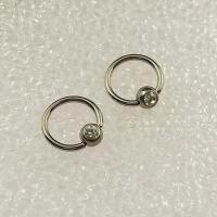 China High Quality G23 Titanium Jewelry Body Piercings Gemstone CZ Nose Ring with Ball Tp1999 for sale